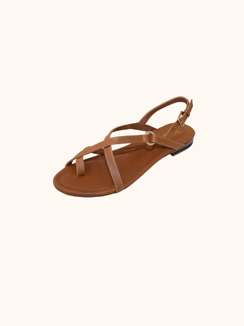 Terra | Chic Leather Sandals with Gold Buckle – With My Sands